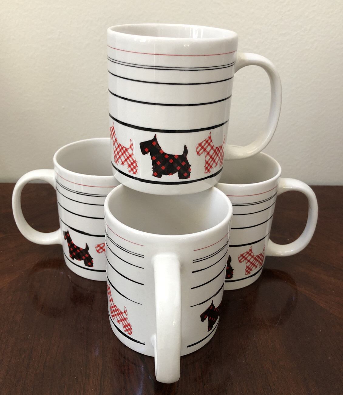 Scottish Terrier Scotty Dog Cups Mugs MSRF INC Design Studio Set Of 4 ...