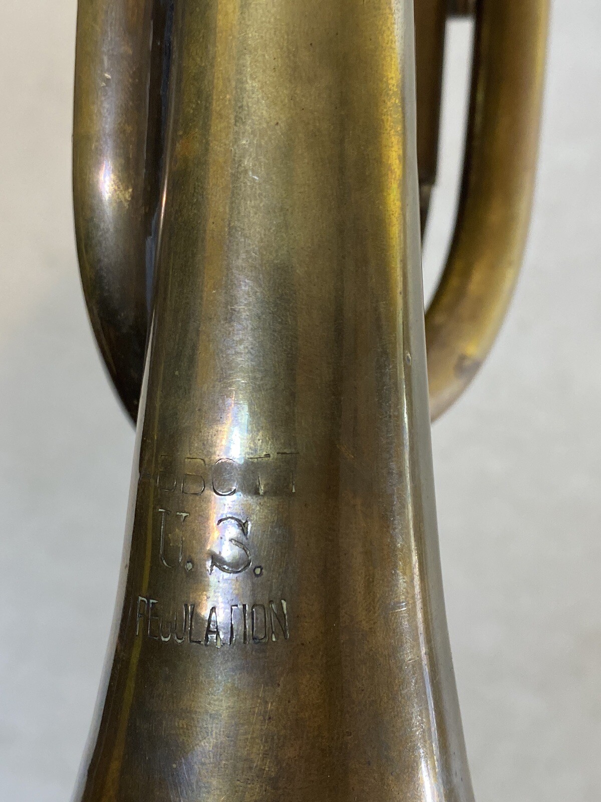 WW1 Abbott US U.S. bugle field Trumpet horn regulation Antique 6D84 | eBay