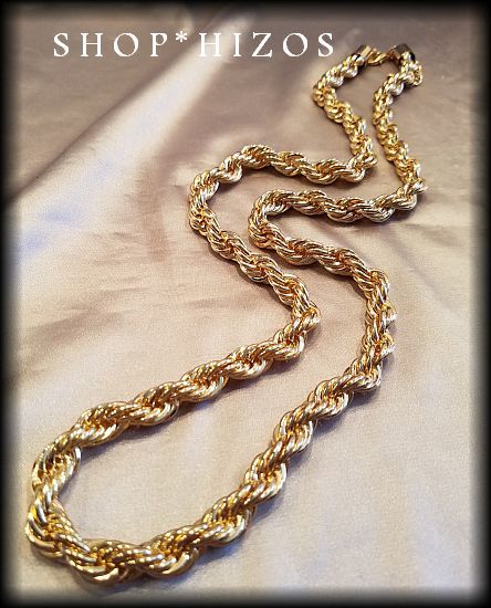 GOLD 5MM 8MM THICK FAT HEAVY TWISTED ROPE CHAIN 16" 18" 21" 25" 30 ...