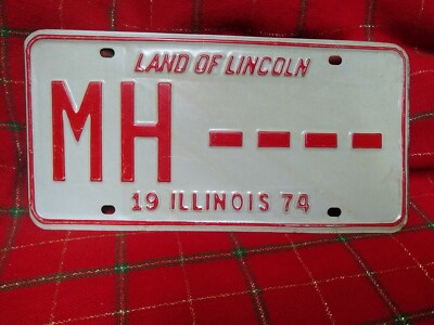 Illinois Vanity License Plate 1974 Vintage MH ---- | eBay