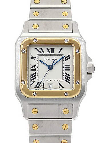 CARTIER WATCH SANTOS GALBE LM W20011C4 QUARTZ STAINLESS STEEL/YELLOW ...