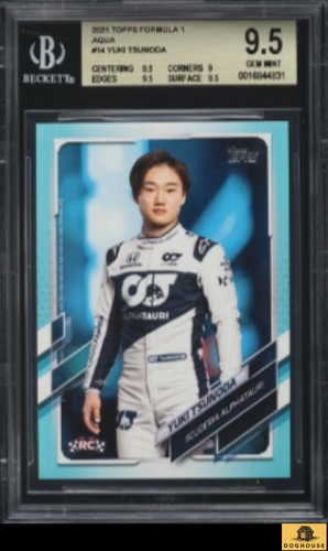2021 Topps Formula 1 F1 Aqua Yuki Tsunoda ROOKIE /199 #14 BGS 9.5 GEM ...