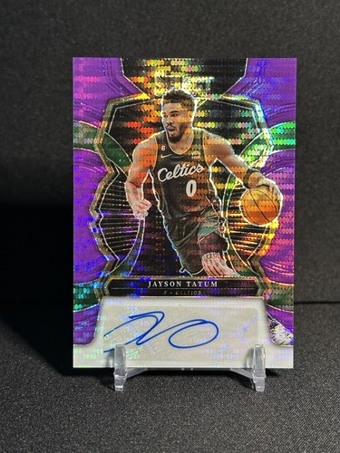 Jayson Tatum 2022-23 Panini Select Auto Neon Purple Pulsar Prizm FOTL ...