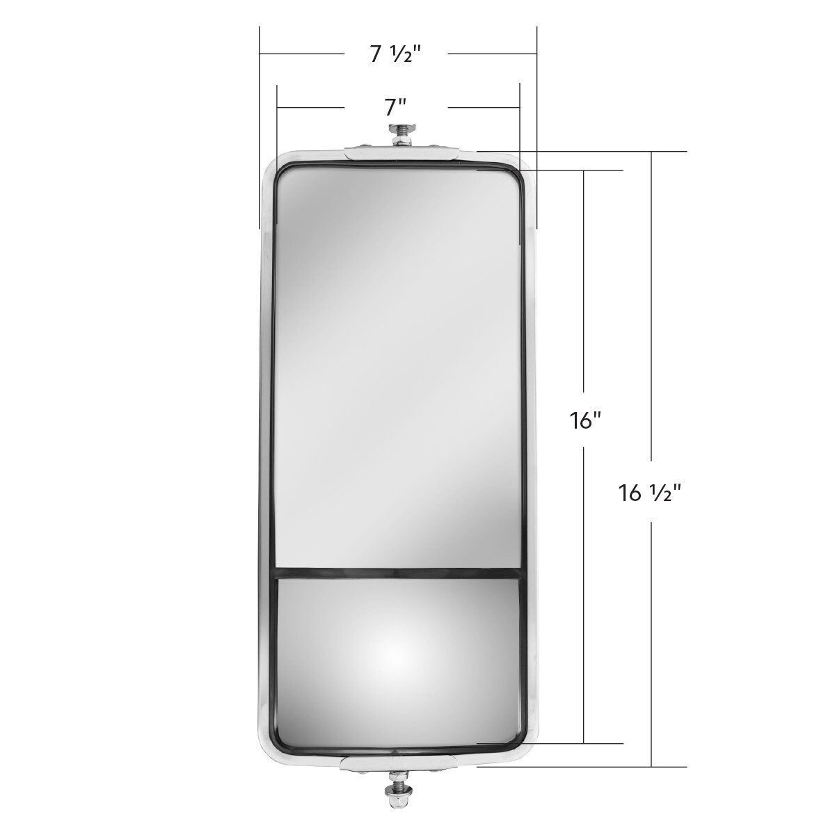 United Pacific 60029 7"X16" West Coast Mirror w/Convex Lower Mirror - 1 ...