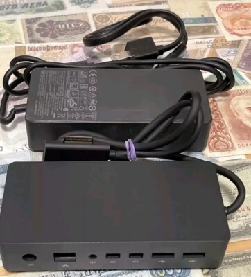 Genuine Microsoft 1661 Surface Pro Dock with 1749 Power Supply | eBay