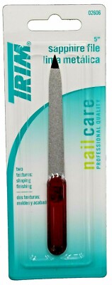 Trim Manicure Pedicure Nail File 5" Stainless Steel Sapphire Double ...