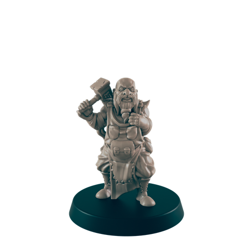 Dwarven Blacksmith Mini | Bald Dwarf | Dungeons and Dragons NPC Figure ...