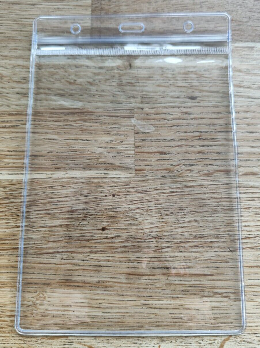 A6 Plastic ID holder Card Pocket Holder Clear Pouches x 10 Insert size ...