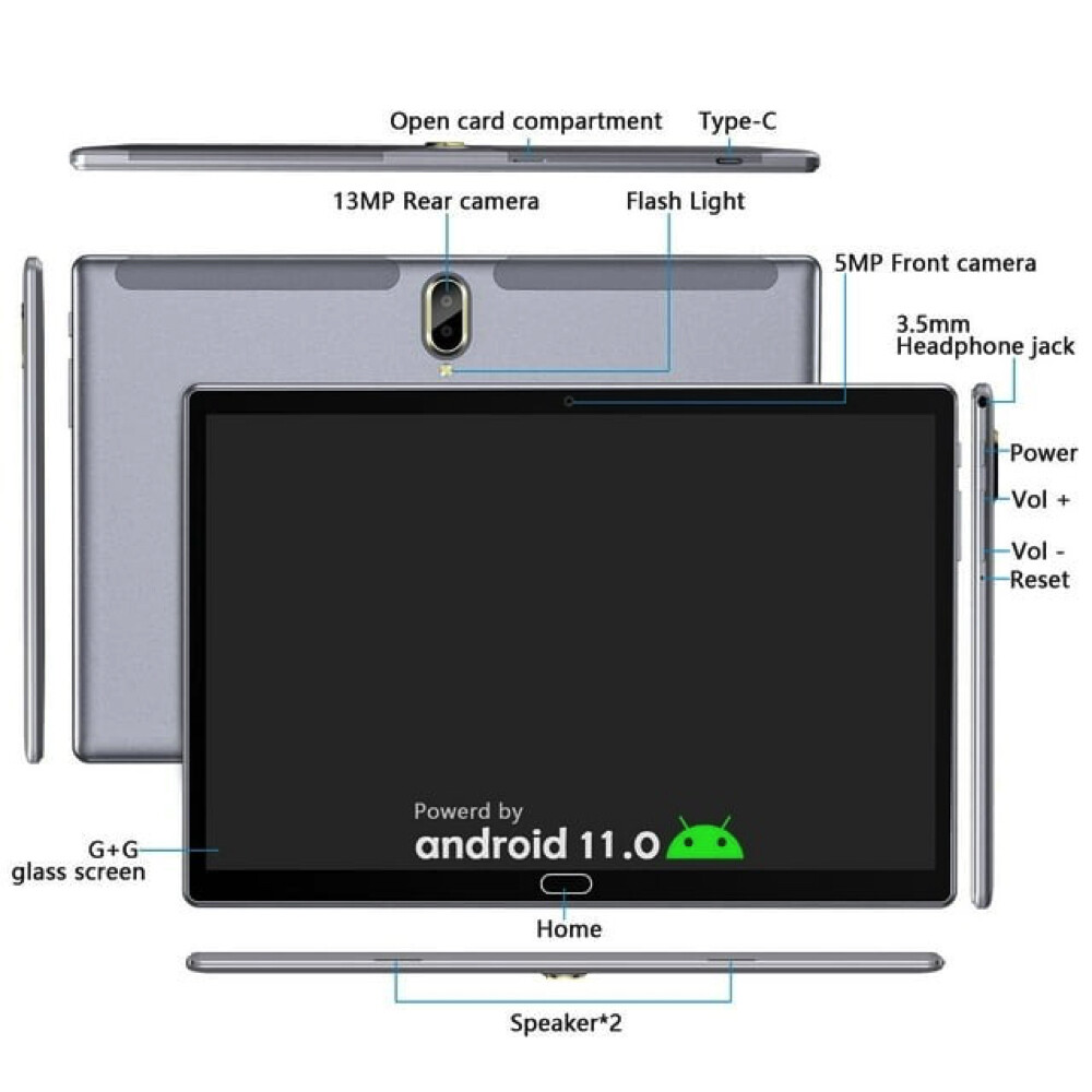 MEIZE K118A 10" Android 11.0 1.6GHz SC9863A Octa-Core 64GB + 4GB Dual ...