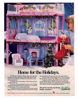 Vintage 1986 mag print ad MATTEL TOYS Home for the Holidays. Barbie ...