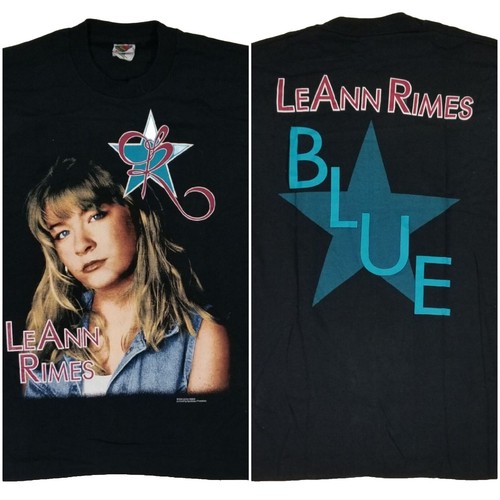 Vintage LEANN RIMES "Blue" Debut Album Promo Tour 1996 Double Sided T ...