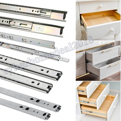 Drawer Runners Replacement Metal Grooved Ball Bearing Slides 17mm/27mm ...