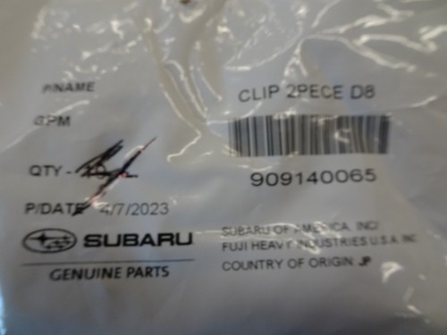 NEW OEM 2011-22 Subaru Fender Wheelhouse Bracket Lower Clip 909140065 ...
