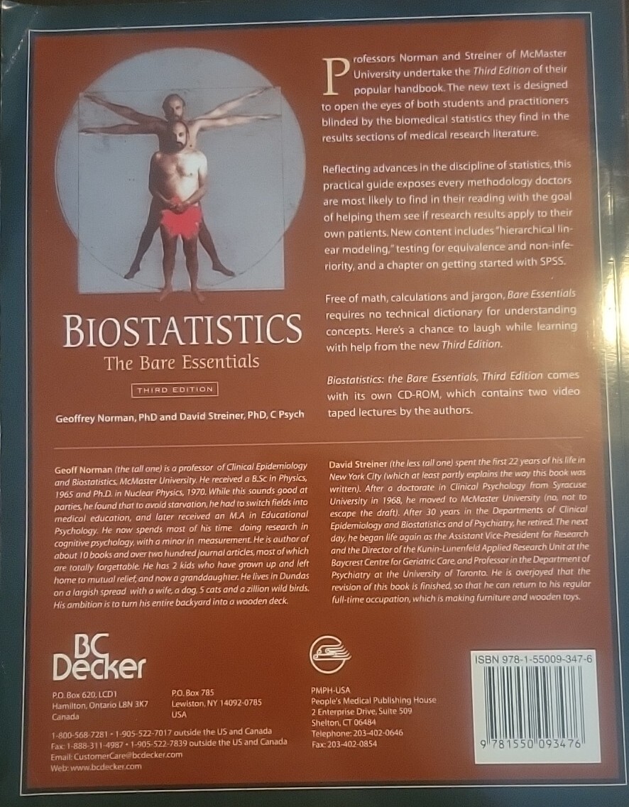 Biostatistics : The Bare Essentials by David L. Streiner and Geoffrey R ...
