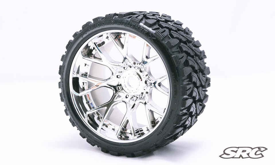 Sweep Racing SRC Monster Truck Terrain Crusher Belted Tires CHROME ...