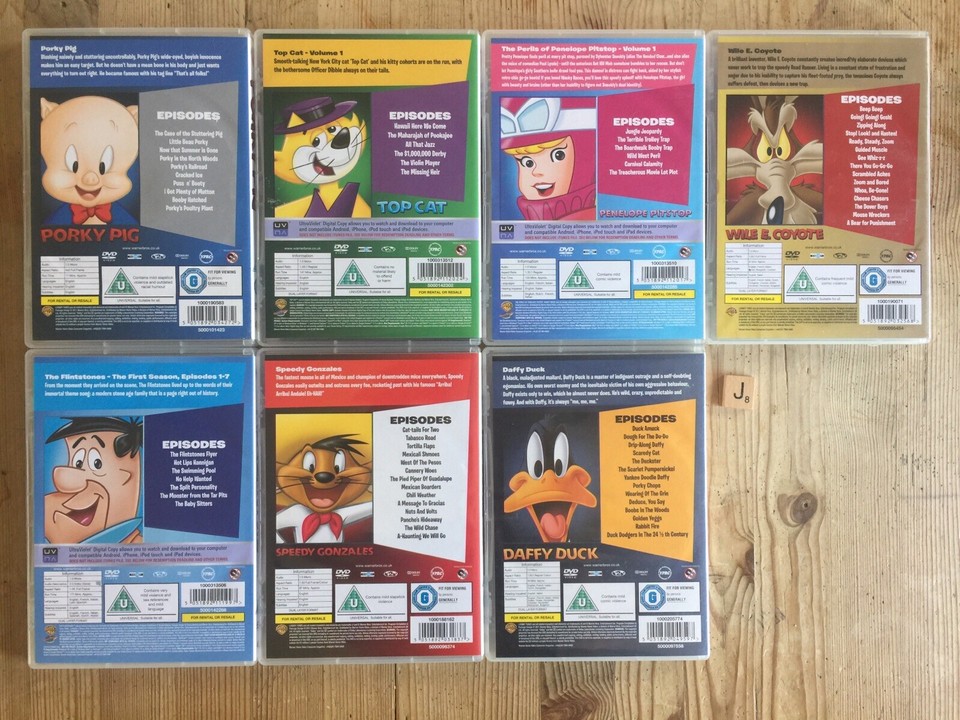 Tom &Jerry DVD-Bugs Bunny DVD-Taz DVD-Porky Pig DVD-Top Cat DVD-Looney ...