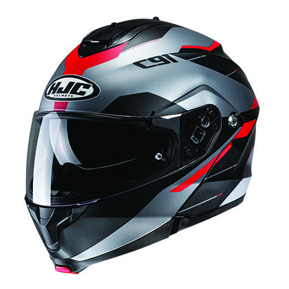 HJC C91 Karan Modular Snow Helmet Black/Red 4X | eBay