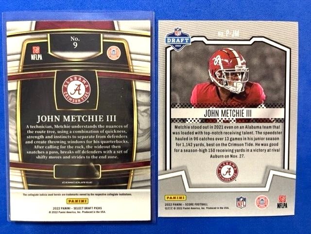 NFL John Metchie III 2022 Select Draft Picks Blue RC & '22 Score ...