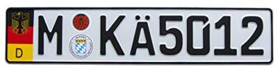 Euro License Plate European German Munich Car Vehicle Tag Embossed ...