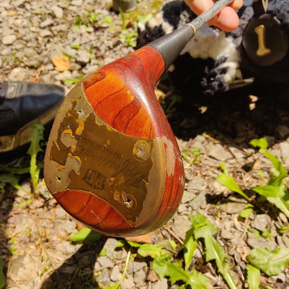 Vintage Antique RH golf clubs assortment w leather bag and head covers ...