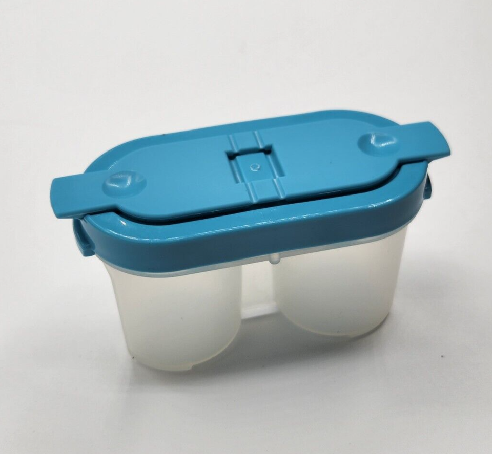 Tupperware Oil Vinegar Salad Dressing Two Section Shaker 2253 2234 Blue ...