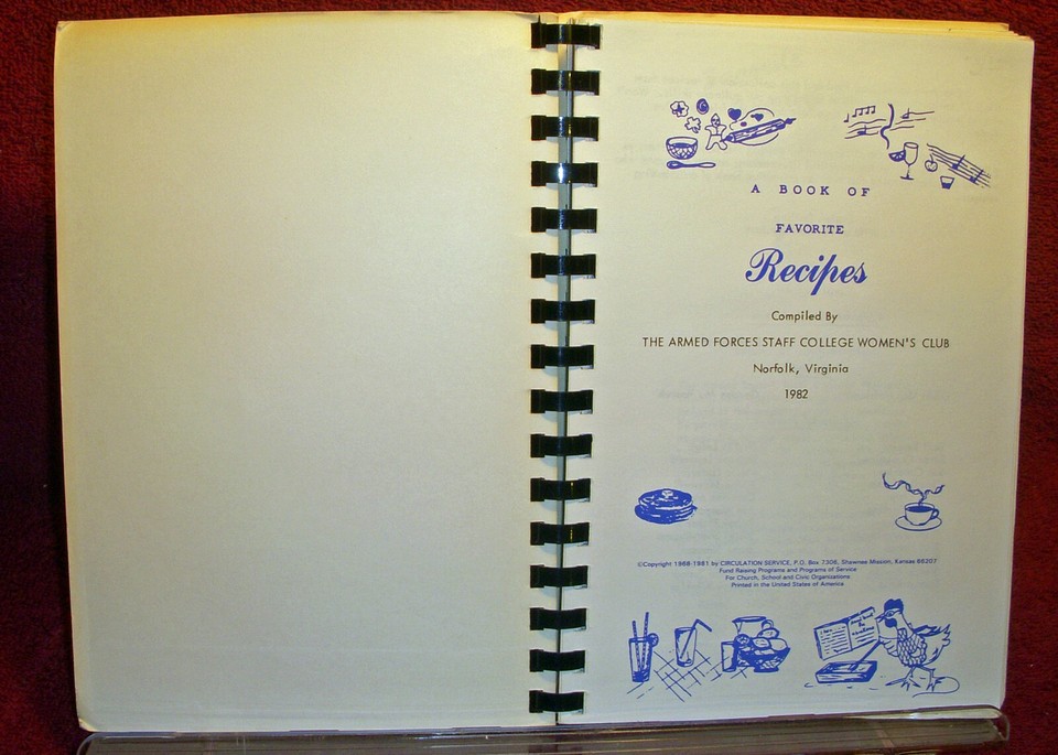 Class 71 Cookbook 1981 Armed Forces College Womans Club | eBay