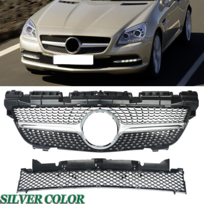 For 2011-2015 Benz R172 SLK Class SLK250 Diamond Style Front Grille ...