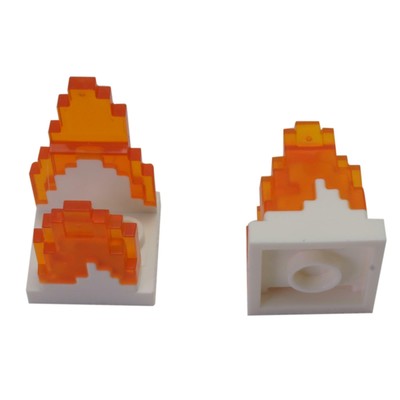 2 NEW LEGO Plate,Modified 2 x 2,2 Studs in Center,Trans Orange Fire ...