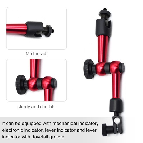 M5 Flexible Metal Stand Arm Universal Base Holder for Dial Indicator | eBay