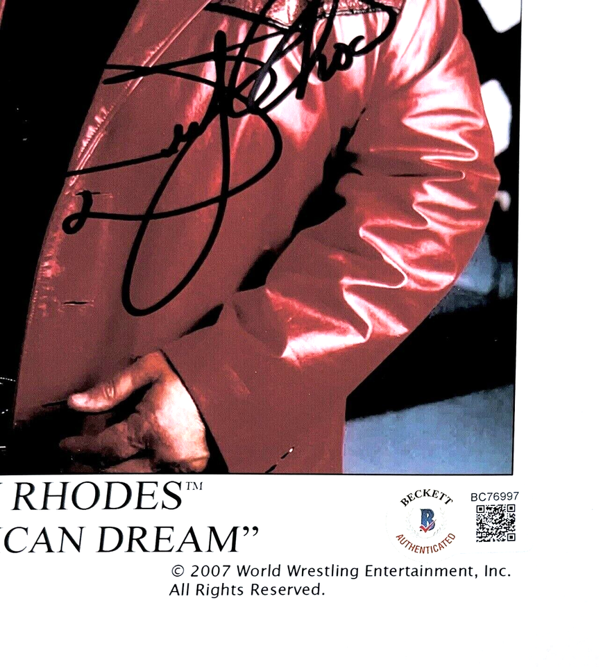 WWE DUSTY RHODES SIGNED 8X10 ORIGINAL GLOSSY PROMO PHOTO WITH BECKETT ...