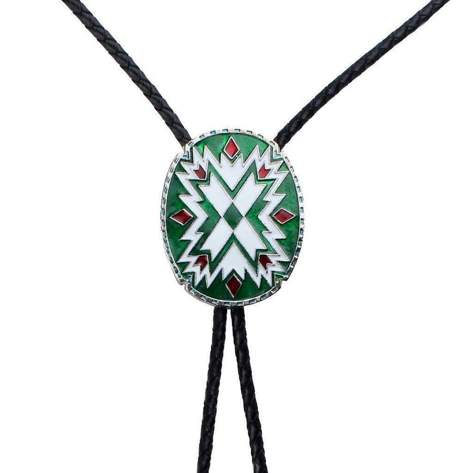 Western Cowboy Bolo Tie Black Stone Obsidian Rodeo Dance Necktie ...