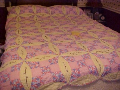 VTG 1930s Glorified 9-Patch Signature Quilt Eastern Star | eBay