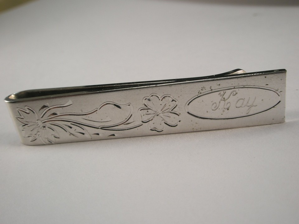 KAY Engraved Vintage LADIES MONEY CLIP or TIE BAR CLIP Monogram ...