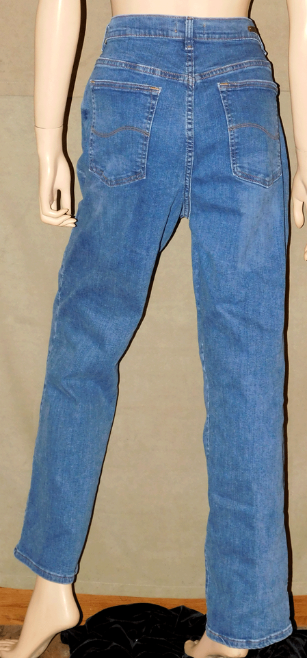 Lee Relaxed Fit Dark Wash Blue Jeans, 16W, M, Straight Leg Denim Pants ...