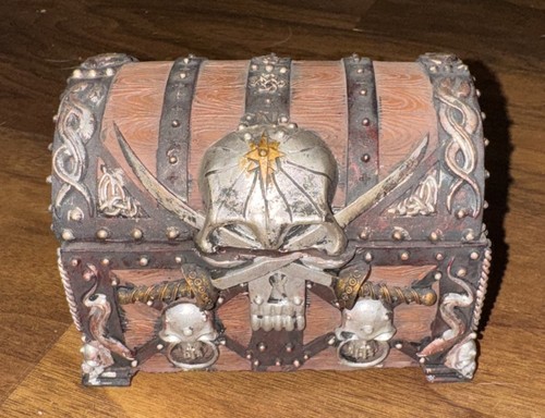 Pacific Giftware Resin Pirates Treasure Chest Jewelry Box Skull And ...
