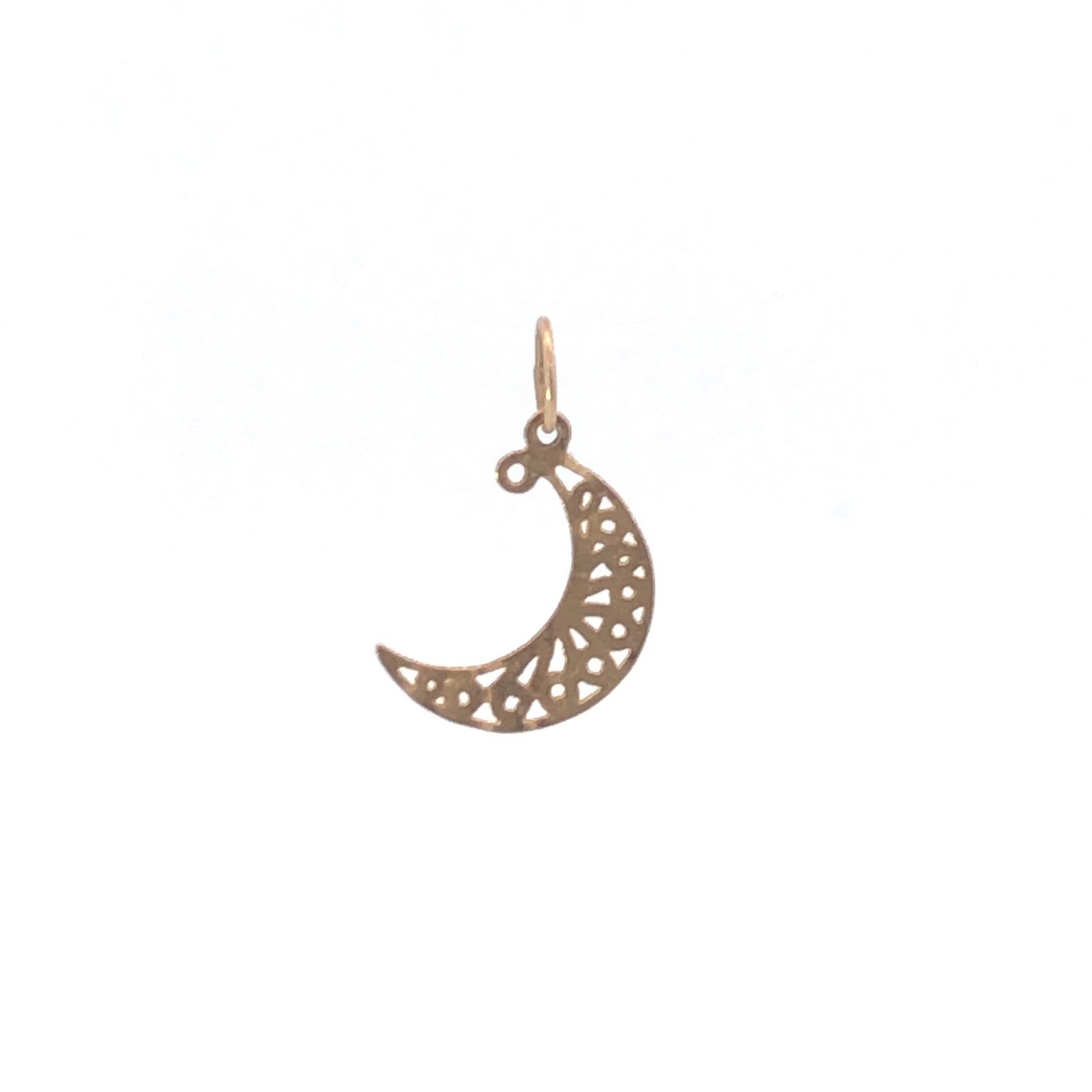 14K Filigree Crescent Moon Swirl Design Charm/Pendant… - Gem