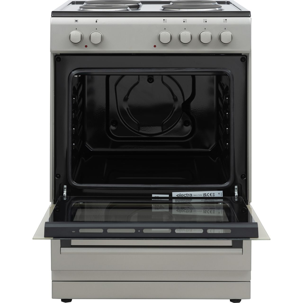 Electra SE60S/2 60cm Free Standing Electric Cooker with Solid Plate Hob ...