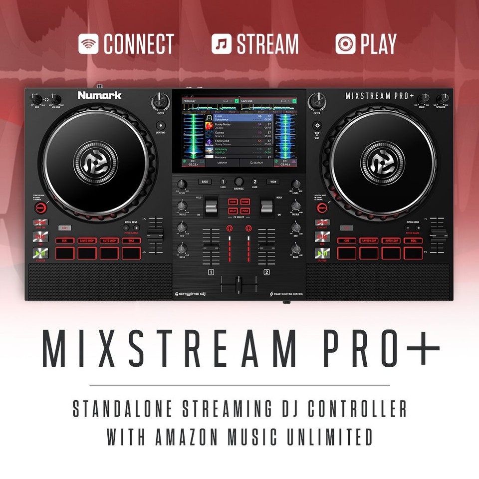 Numark Mixstream Pro+ DJ Controller Amazon Music, Serato & Virtual DJ ...