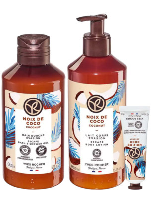 Yves Rocher Coconut Gel, Milk, Cream Gift Kit Bath & Body Routine Set ...