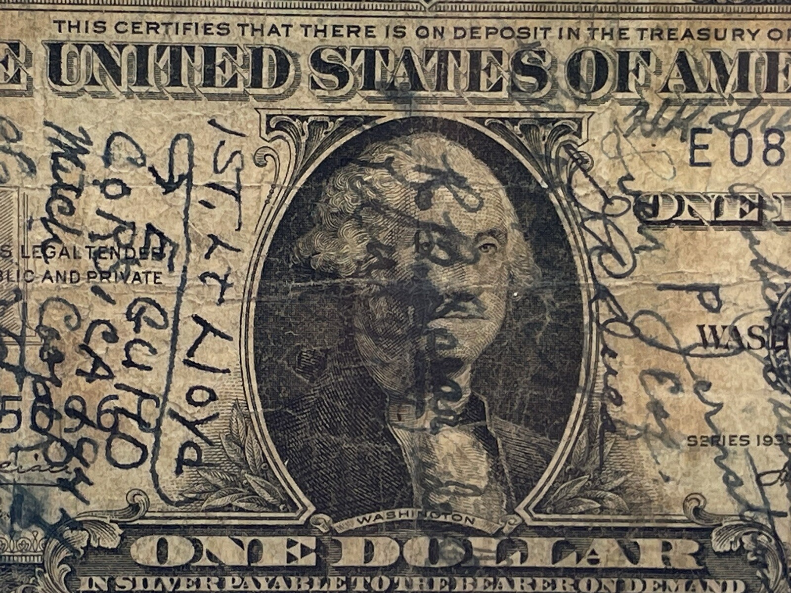 OWN WW2 History! 1935 $1 Bill “Short Snorter” USA Military Soldier’s ...