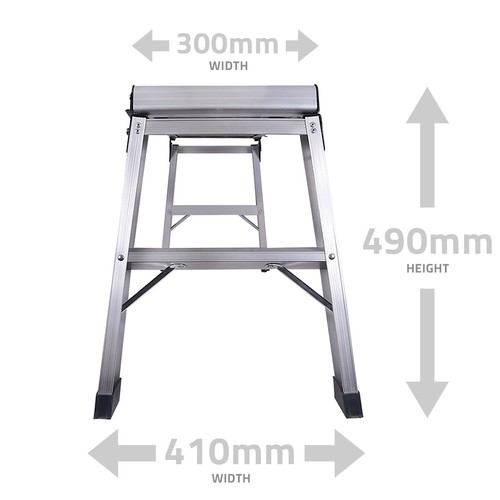 Aluminium Hop up Step Ladder Odd Job Folding Stool Platform Work Bench ...