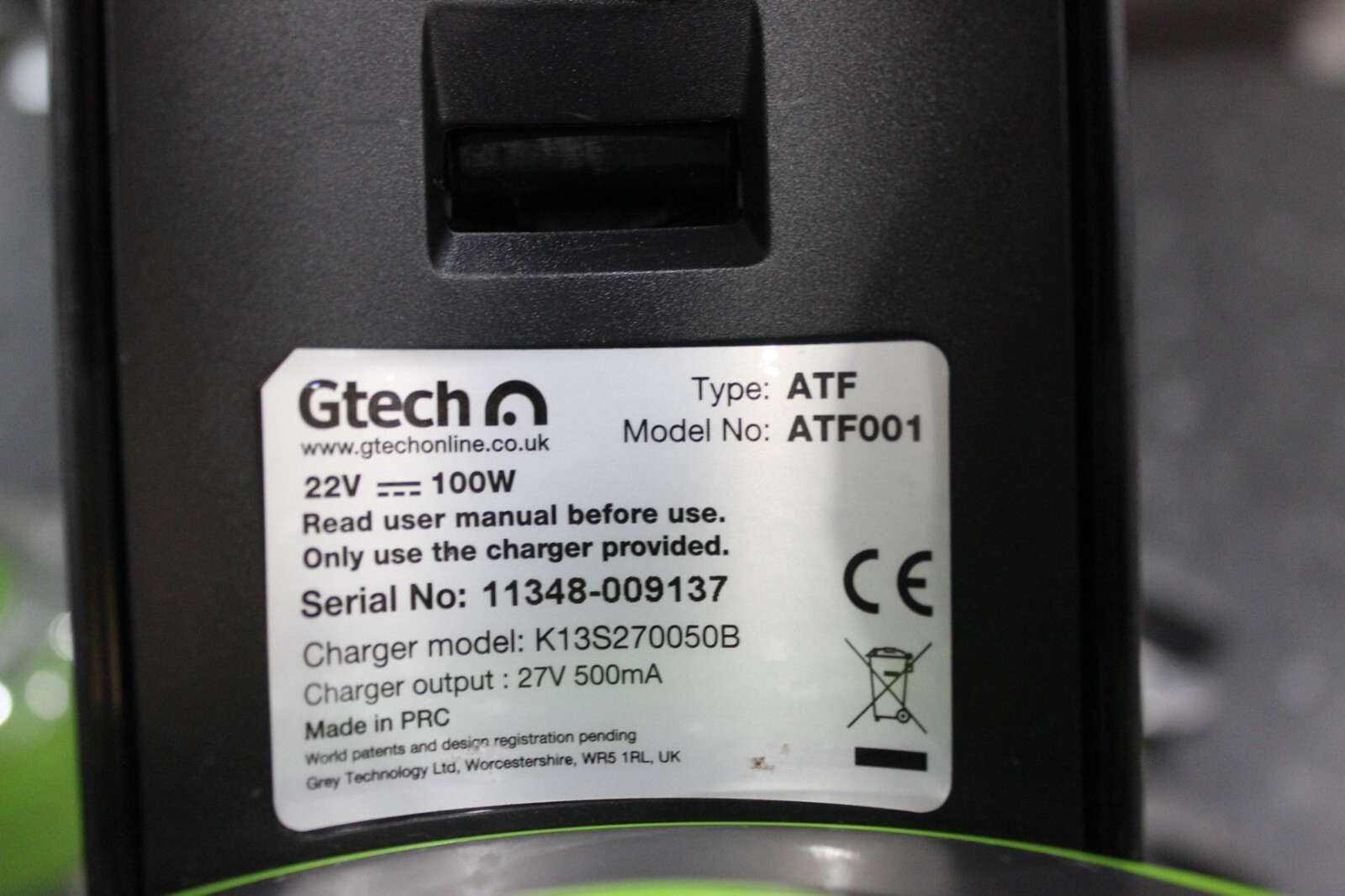 (82) Genuine GTech Multi ATF001 Spare Parts Bin, Brush Head, Battery ...