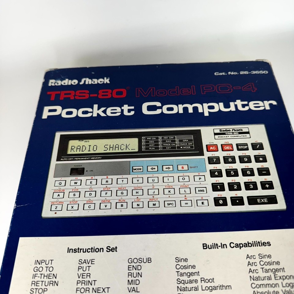 Vintage Radio Shack TRS-80 PC-4 Pocket Computer Silver Digital ...
