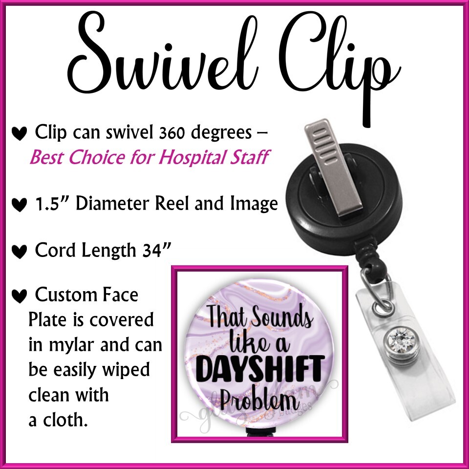 Sounds Like A Dayshift Problem Nurse Badge Reel, Badge Reel, Health ...