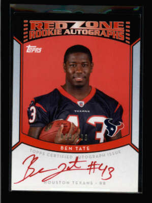 BEN TATE 2010 TOPPS RED ZONE ROOKIE AUTOGRAPH AUTO #023/100 AX1265 | eBay