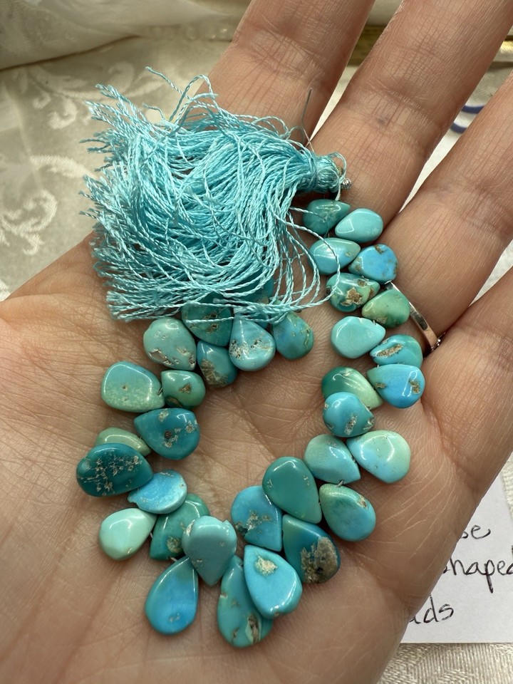 Turquoise Pear Shape Beads Loose Bead Lot. See Photo For Details. #419 ...