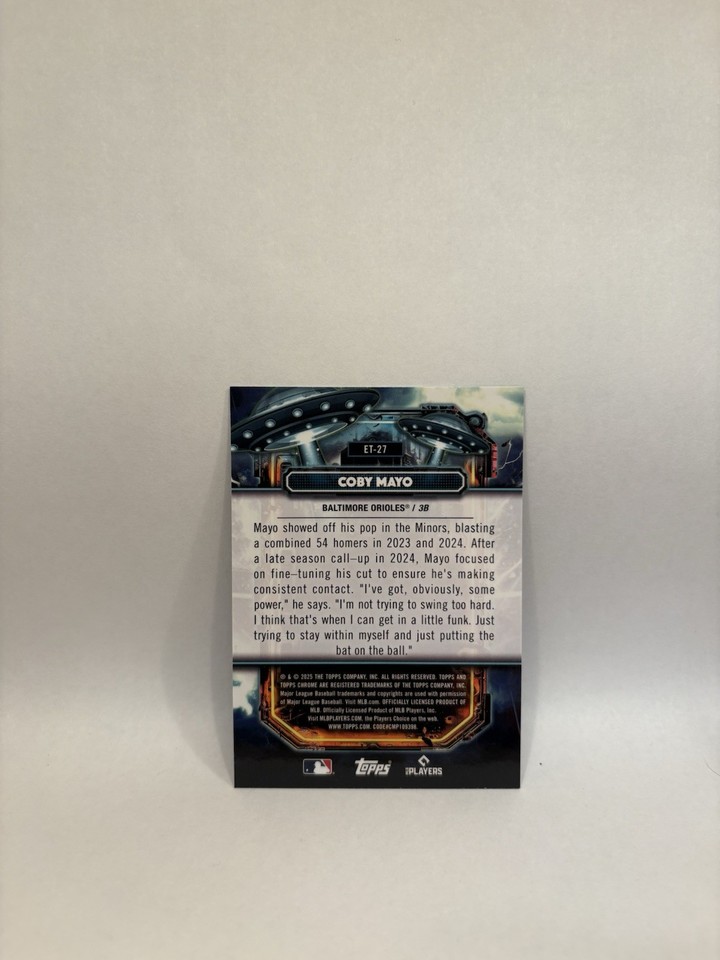 2025 Topps Chrome Cosmic Coby Mayo Extraterrestrial Talent Rookie Card ...