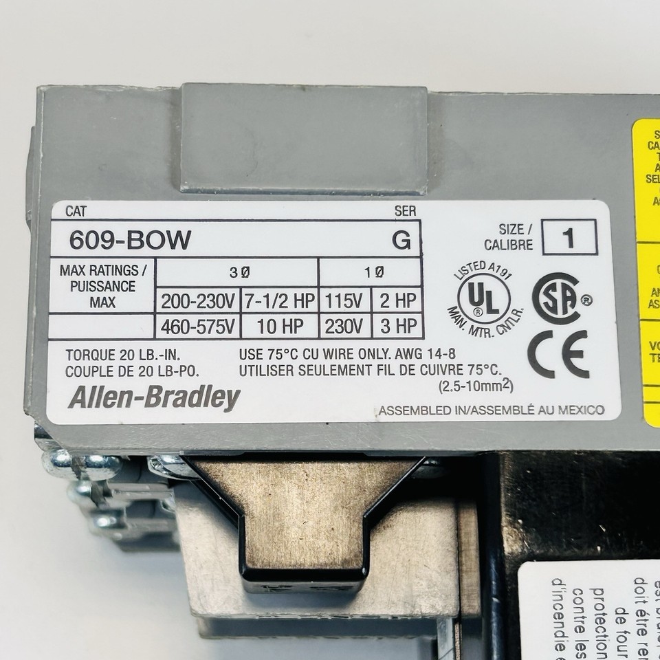 Allen Bradley 609-BOW /G Manual Push Button Starting Switch. New, No ...