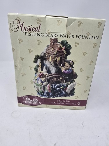 Classic Treasures Musical fishing bears Water Fountain Music Box | eBay