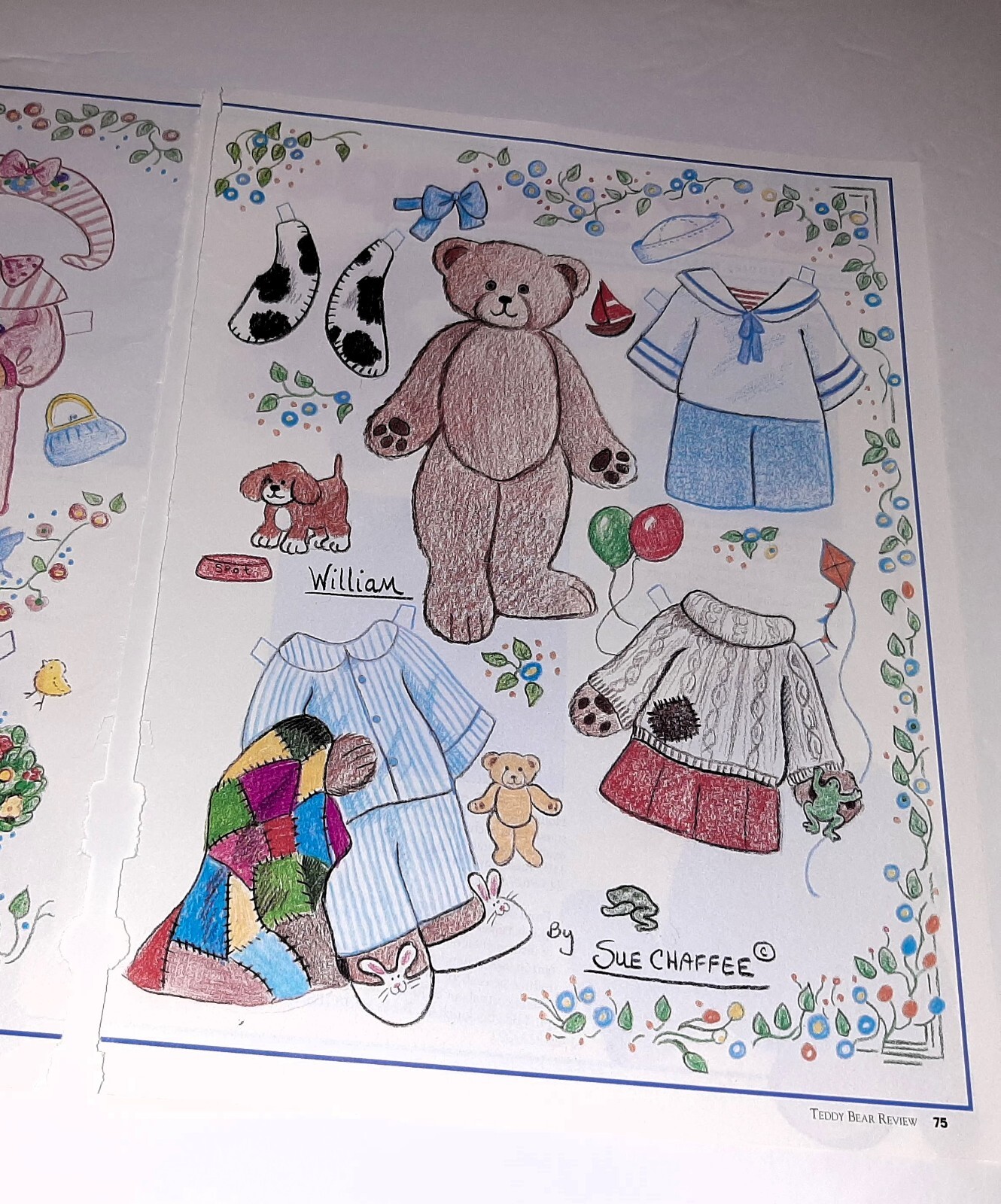 Victoria & William by Sue Chaffee Uncut Paper Doll Set 1997 Teddy Bear ...